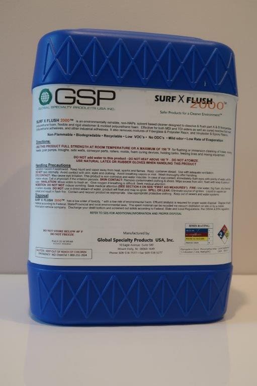 GSP Surf X Flush 2000 5 Gallon Polyurethane & Adhesive Cleaner 02 ...