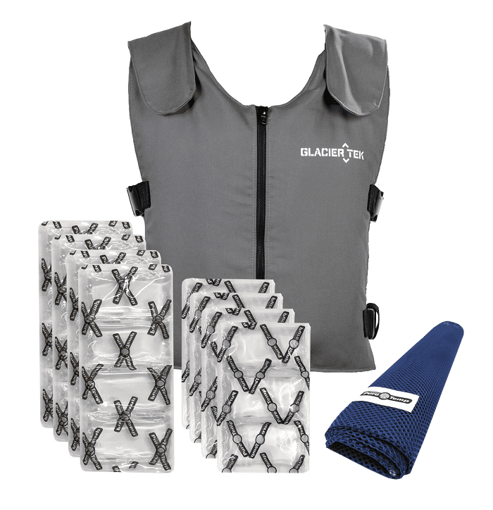 Glacier Tek Original Cool Vest, Gray Banox® FR3 with Nontoxic Cooling ...