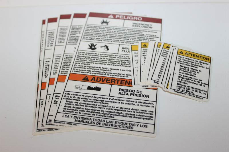 Graco Label Set For GH Sprayers 15F146 - Spray Foam Systems