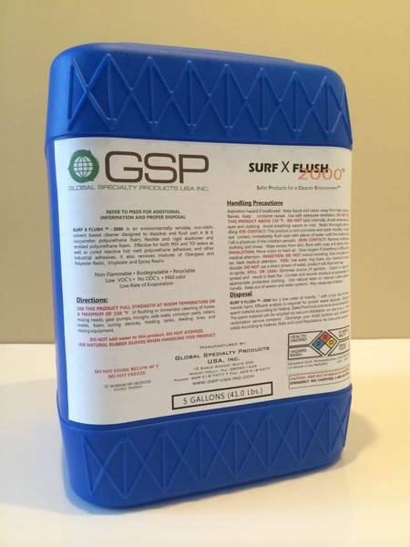 GSP Surf X Flush 2000 55 Gallon Polyurethane & Adhesive Cleaner 02 ...